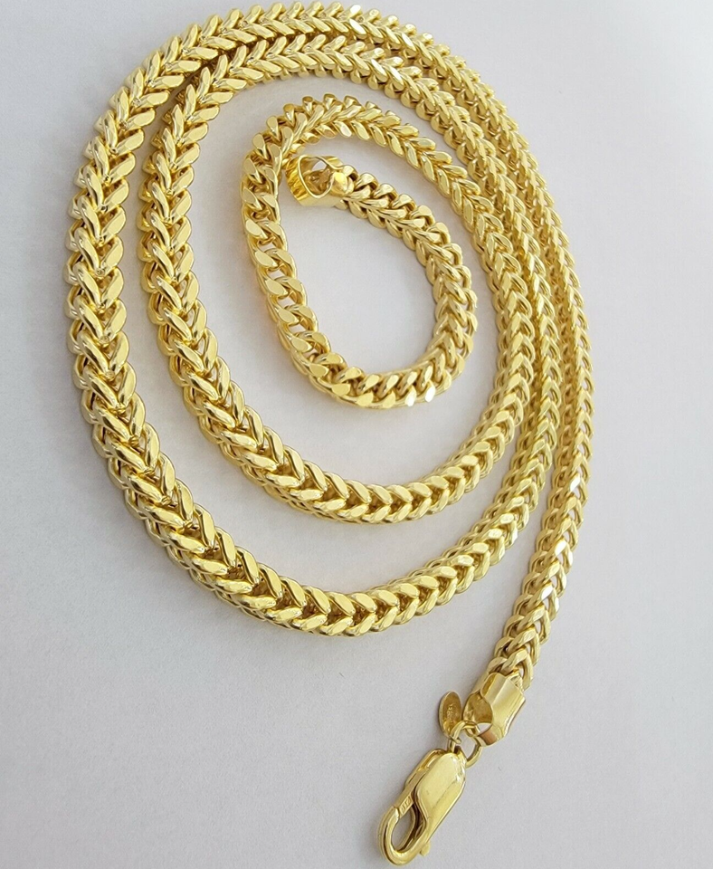 Real 14k Yellow Gold Franco Necklace Box Chain 22-26 Inch 3.5mm 14KT ...