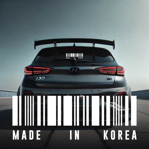 Made in Korea Barcode Decal (Car bumper sticker window cyber kdm kia ...