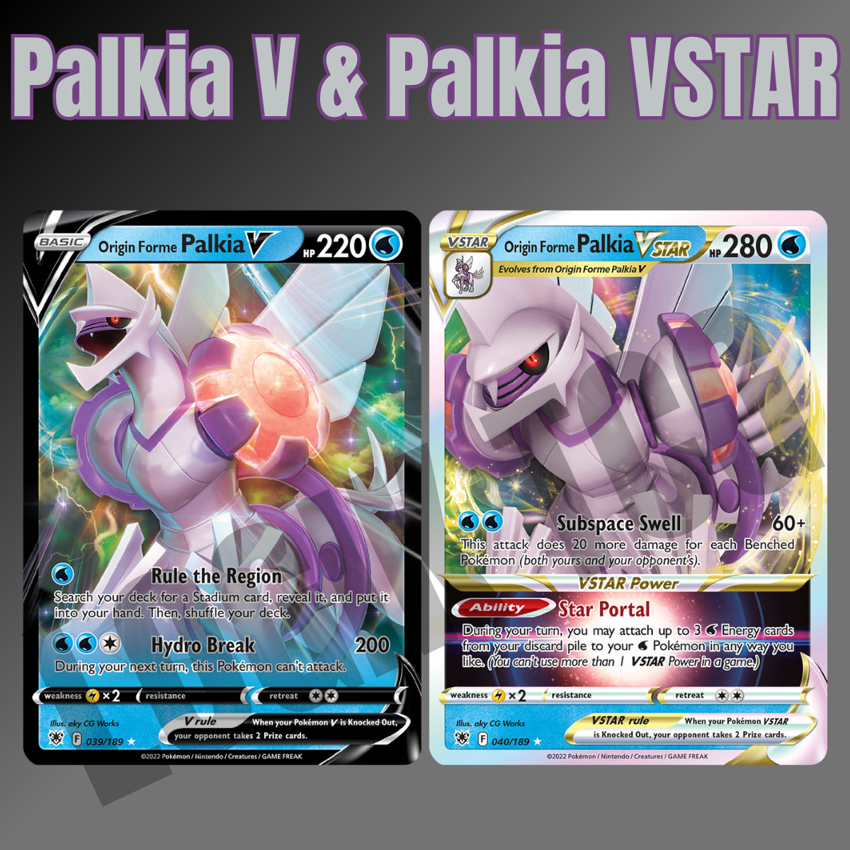 Origin Forme Palkia V 039/189 Palkia VSTAR 040/189 - ASR - Pokemon TCG ...