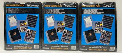 Lot of 3 Ultra Pro Photo Variety Pack Acid & PVC Free 3-Ring 51510 5x7 ...