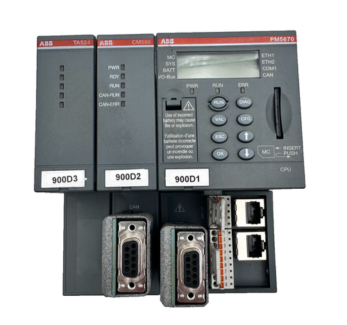 ABB PM5670 1SAP151000R0278 CPU 160MB ETHERNET + TB5620-2ETH + TA524 ...