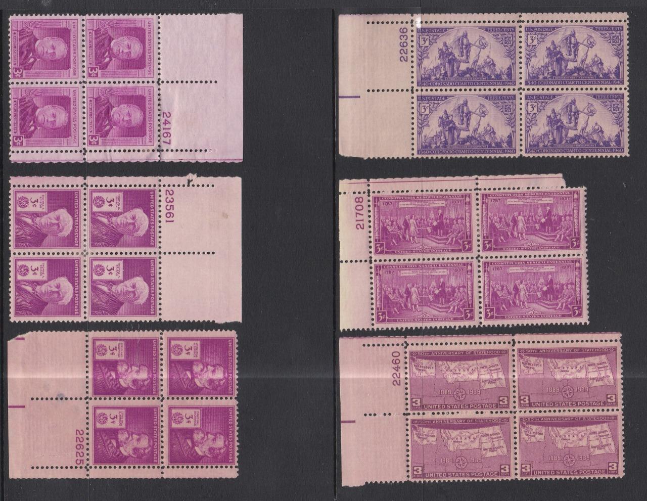 U.S. Stamps. Unchecked lot of 6 Plate Blocks of 4. MT/LH. Lot #512 | eBay