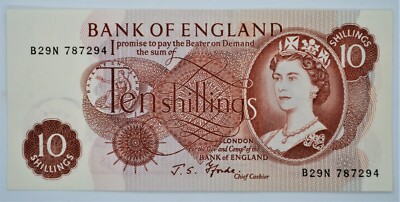 Bank Of England Ten Shilling (10/-) "10 Bob" Banknote 1961- 1970 | eBay UK