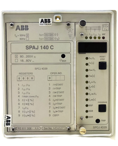 ABB SPAJ 140 C COMBINED OVERCURRENT AND EARTH-FAULT RELAY WITH SPCJ ...