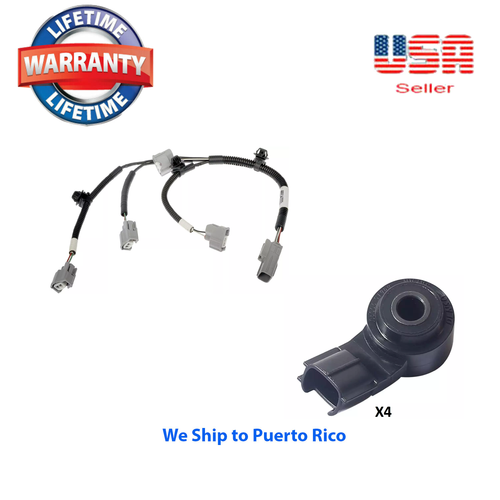 4 PCS Knock Sensor & Wire Harness Assembly Set Fit Toyota Sequoia ...