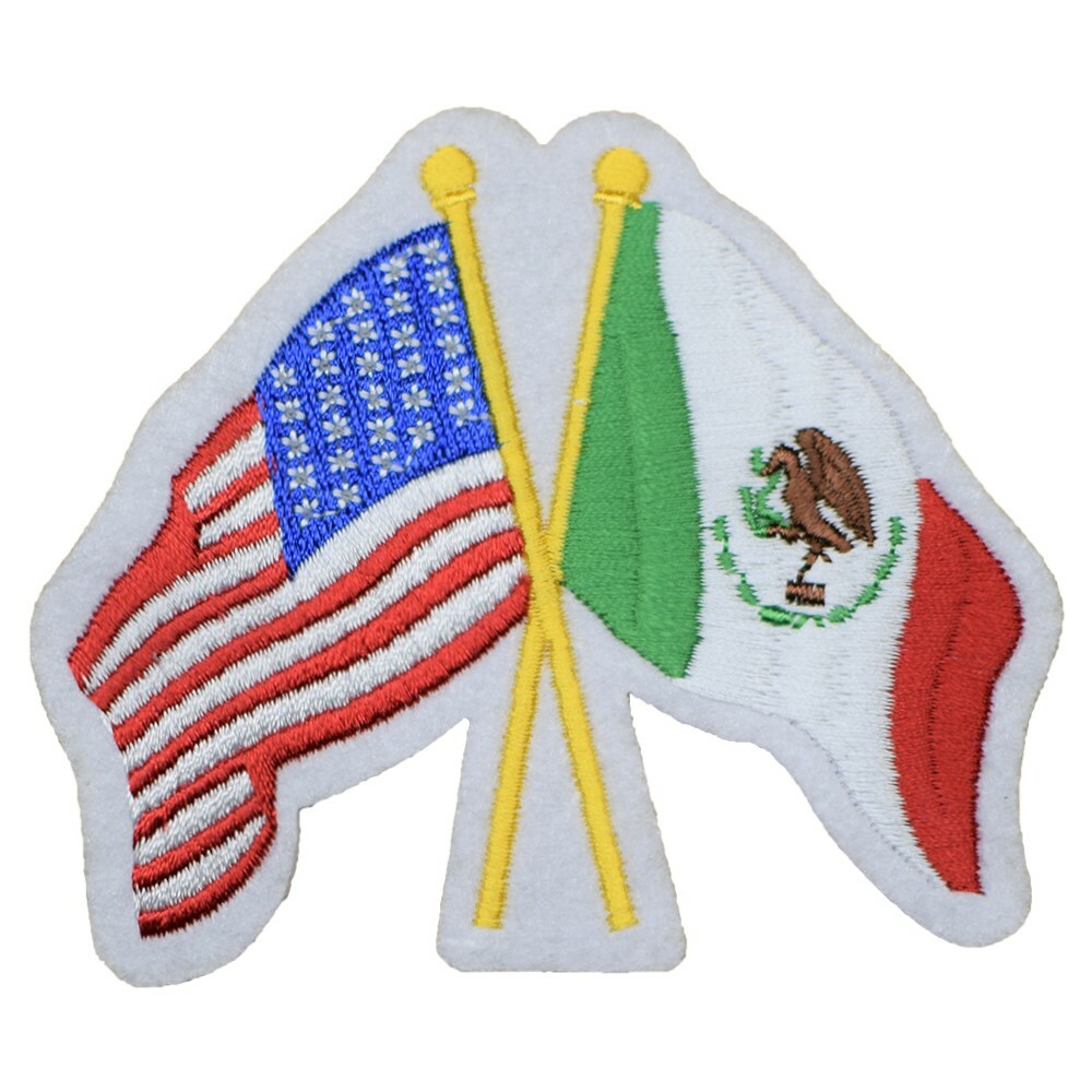 USA & Mexico Flags Patch - United States Of America MEX USA Embroidered ...