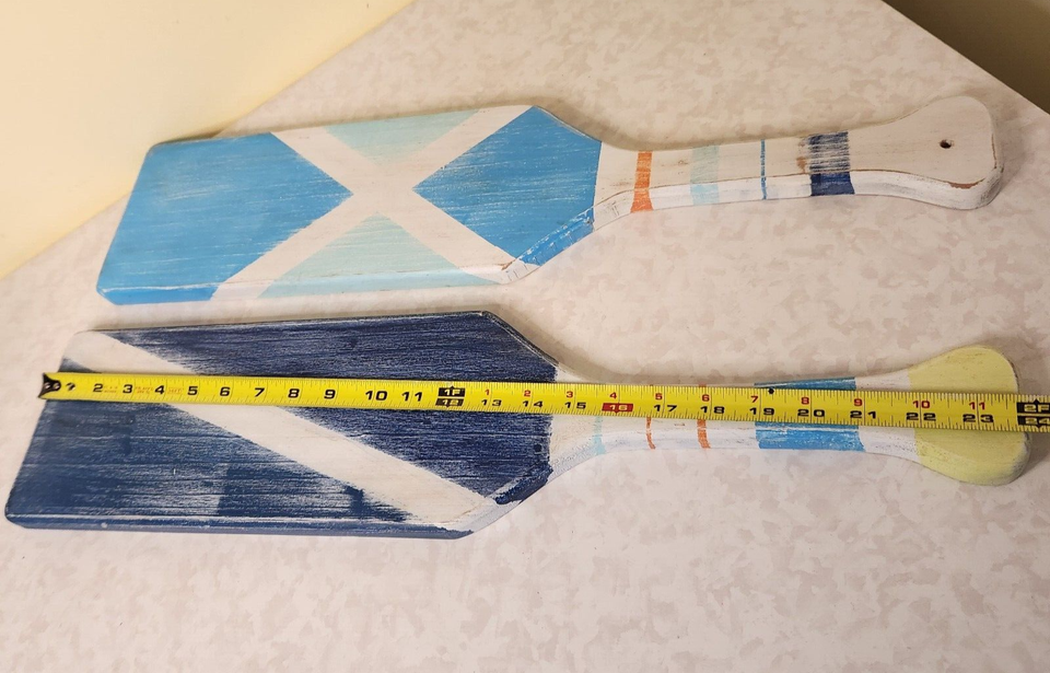 Distressed Wood Striped Oars Wall Decor Nautical Canoe Boat Paddles 2D ...