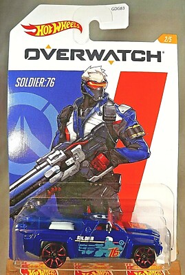 2020 Hot Wheels 2/5 Overwatch-Soldier:76 SOLID MUSCLE Blue w/Red Trap5 ...