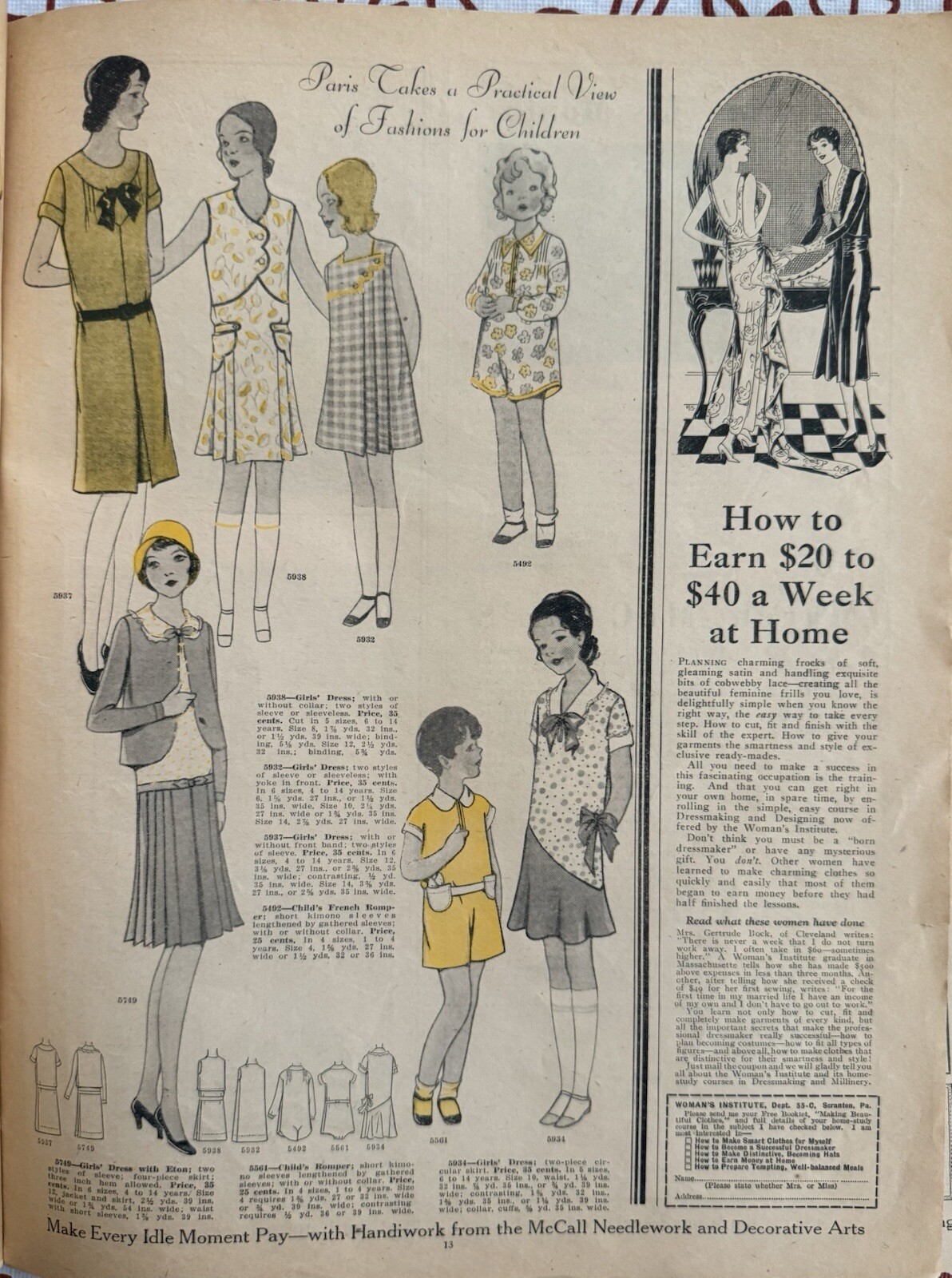 McCall Style News MARCH 1930 Vintage Sewing Patterns Flyer Original ...