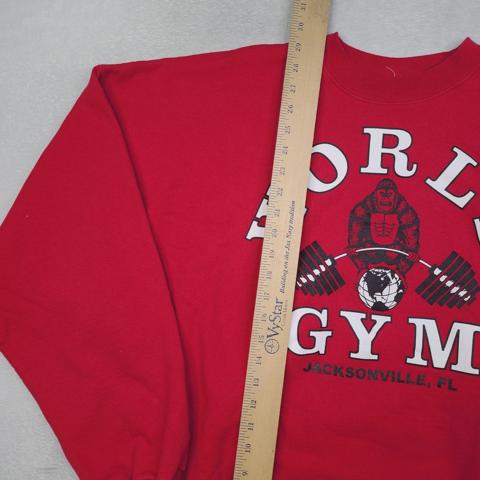 Vintage World Gym Sweatshirt Crewneck Bodybuilding 2XL Jacksonville FL ...