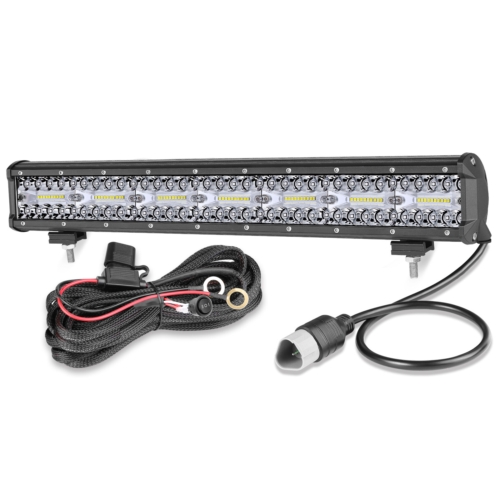 20" RGB Chase LED Work Light Bar Wireless Bluetooth ATV 4WD w/ DT ...