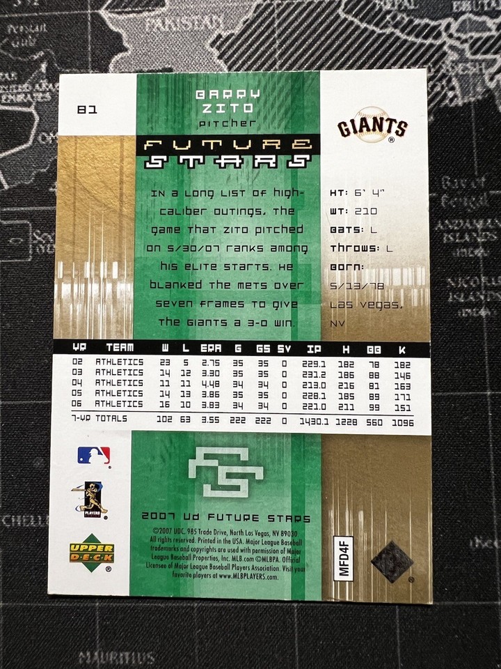 2007 Upper Deck Future Stars Baseball #81 Barry Zito | eBay