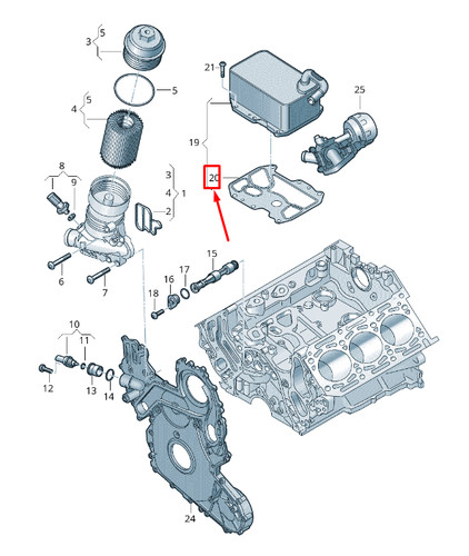 NEW AUDI A5 F5 ENGINE OIL COOLER GASKET 059117070J ORIGINAL | eBay