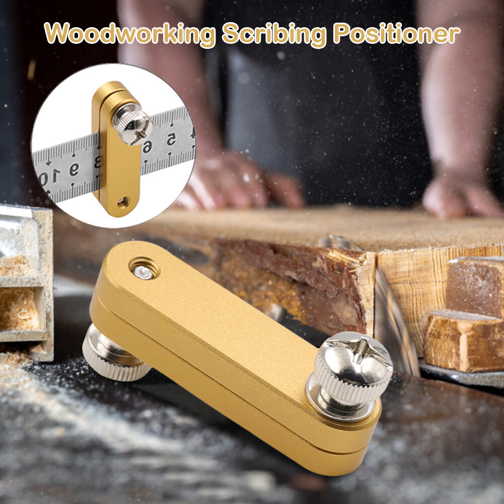 Aluminum Alloy Stop Block Adjustable Line Locator for Woodworking (Gold ...