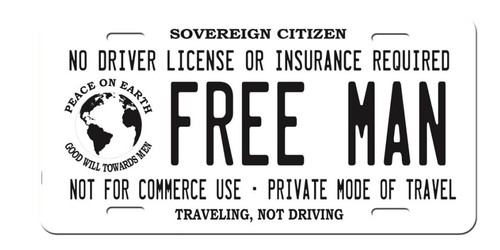 Free Man Sovereign Citizen Aluminum License Plate Tag | eBay