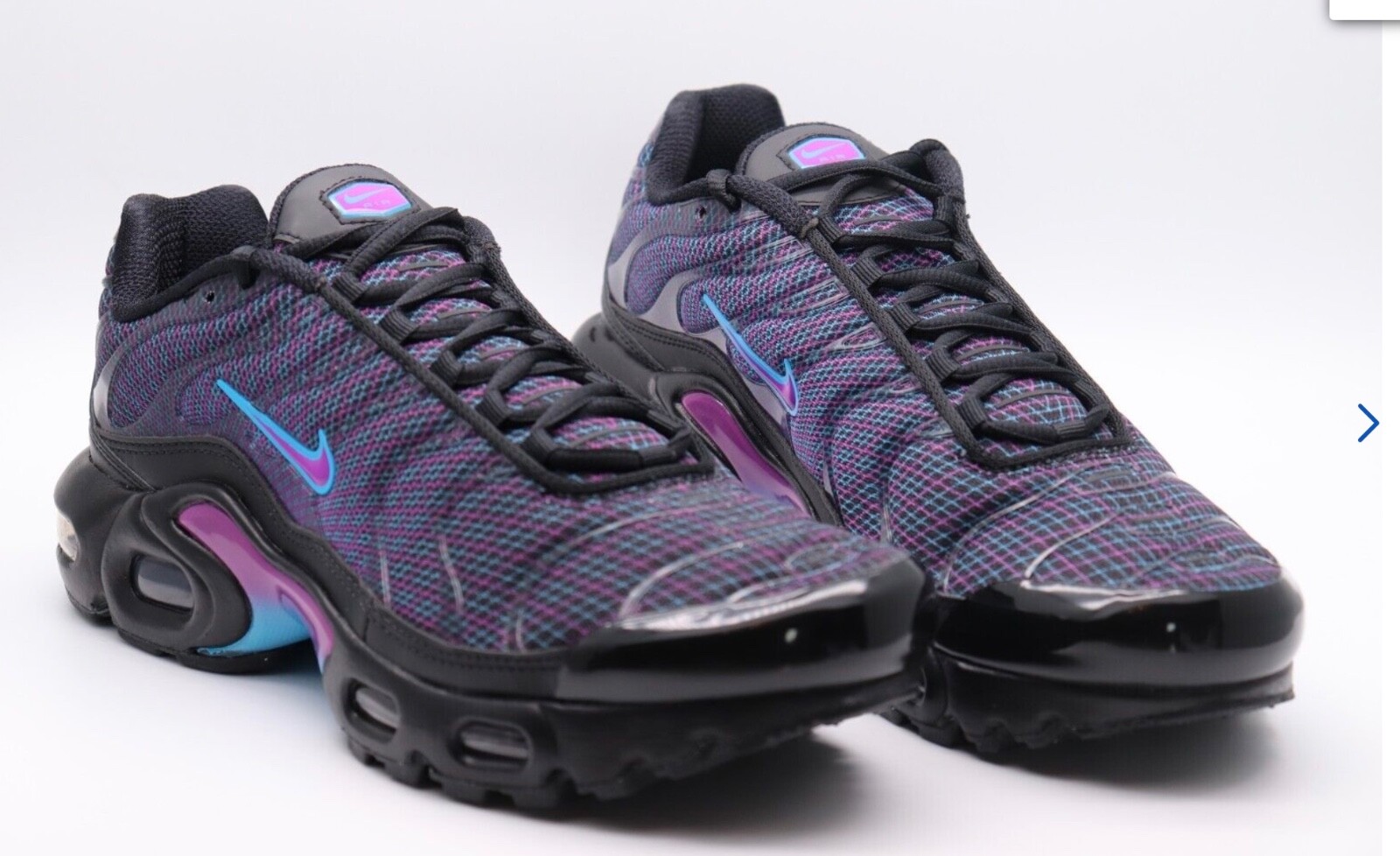 NIKE AIR MAX PLUS TN GS TRAINERS - BLACK BLUE PURPLE FB8027-001 - GIRLS ...