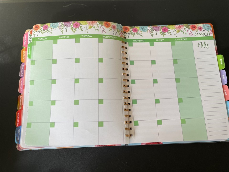Undated Teacher Planner Daily Weekly Monthly Spiral Bloom Planner 11"×9 ...