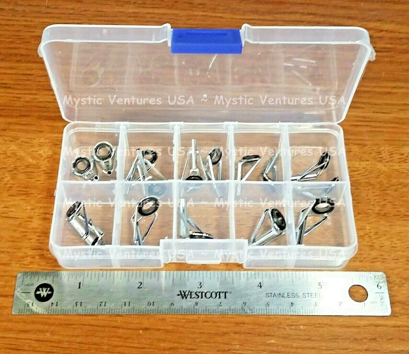 15 Piece Rod Tip Guide Eyes Repair Kit DIY - 10 DIFFERENT SIZES & CASE ...