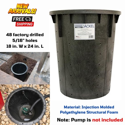 18"x24" Heavy Duty Perforated Sump Basin Crock for Collect Rain Water ...