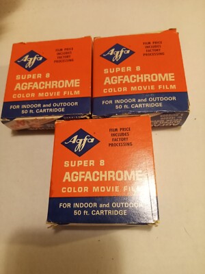 Agfa Super 8 Agfachrome Color Movie Film 50 FT- 3 Rolls New | eBay