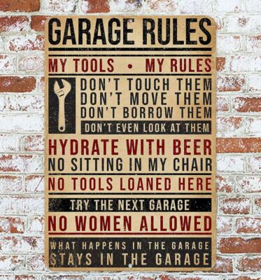 Garage Rules Sign Metal Aluminum 8"x12" | eBay
