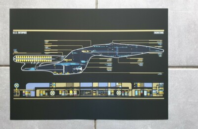 Star Trek Lcars A3 poster galaxy class enterprise 1701D | eBay UK