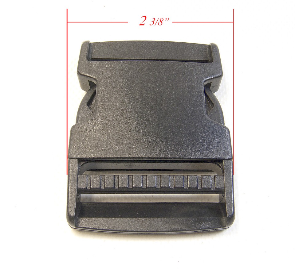 Quick Release Buckle, 2" Inch, w/ Webbing Slide, Acetal Plastic 2 Pc ...