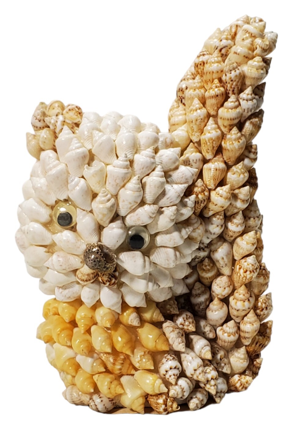 Vintage 4” Sea Shell Encrusted Cat With Googly Eyes Made in Phillipines ...