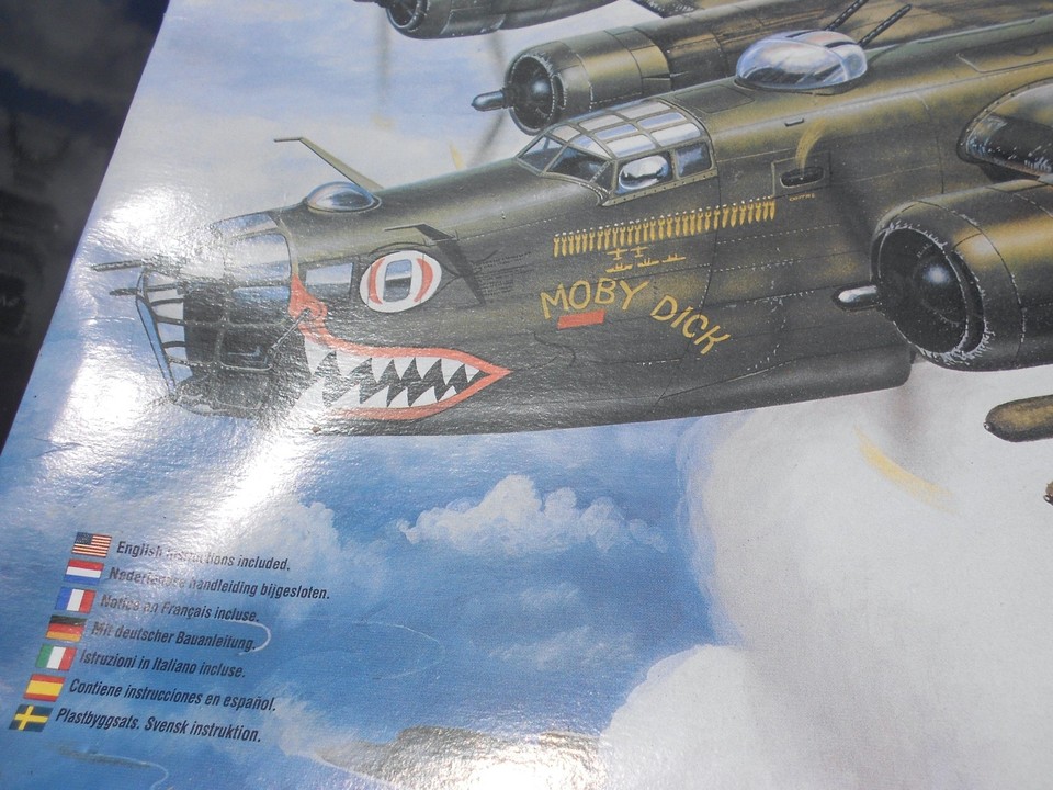 Big Vintage 1 /48 Scale Monogram B-24 D Liberator Model Airplane Kit ...