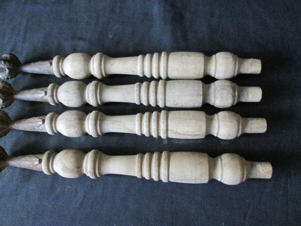 Set of 4 Antique Claw Foot Glass Balls With Spindle Legs | eBay