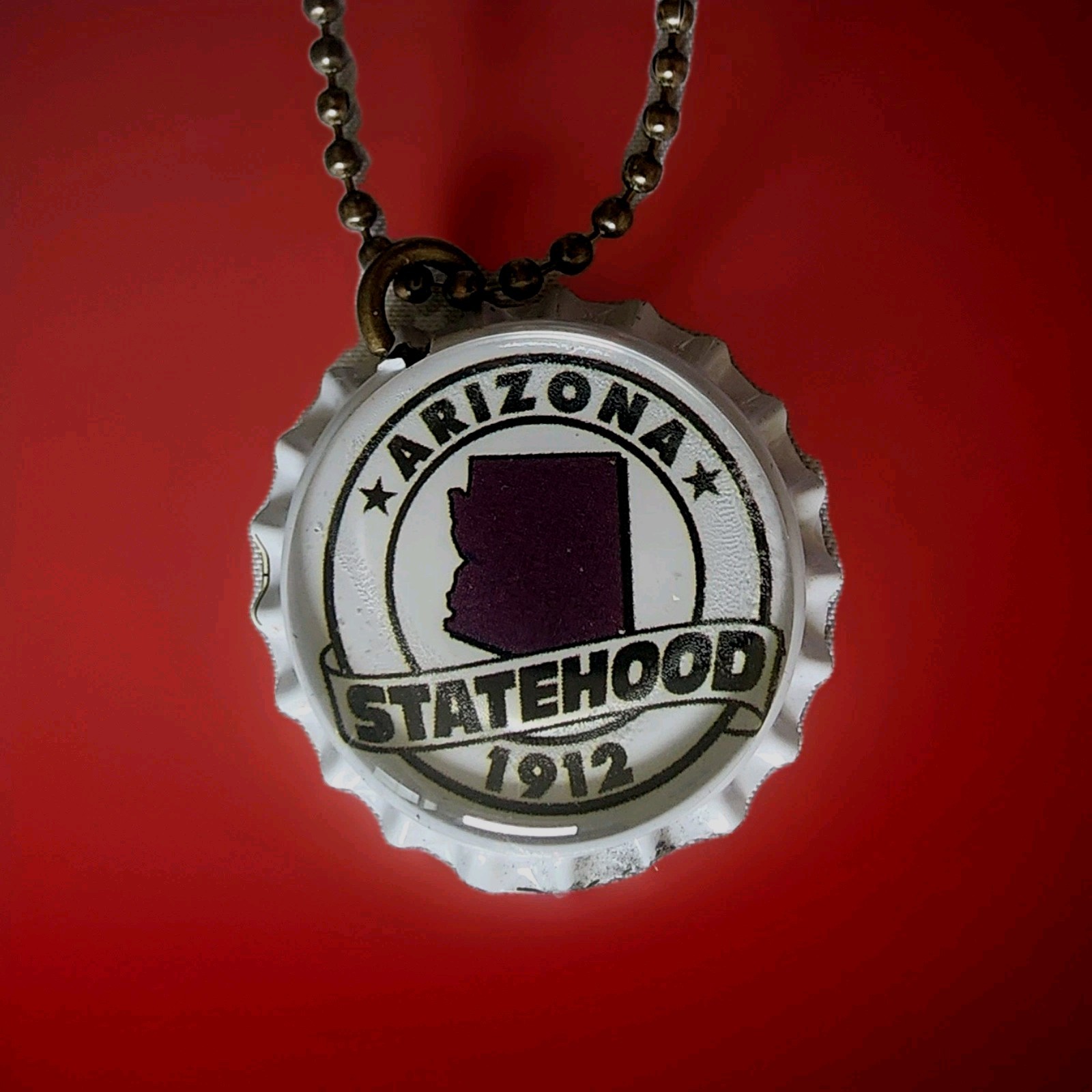 Kids Arizona Statehood 1912 Necklace, Unisex Arizona Pop Bottlecap ...