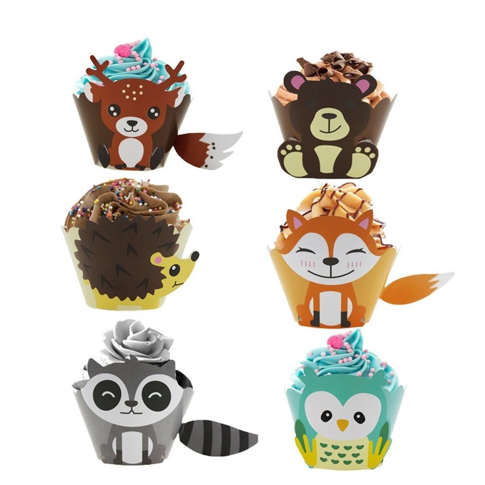 24Pcs DIY Cartoon Animal Cake Decoration Bear and Cake Three ...