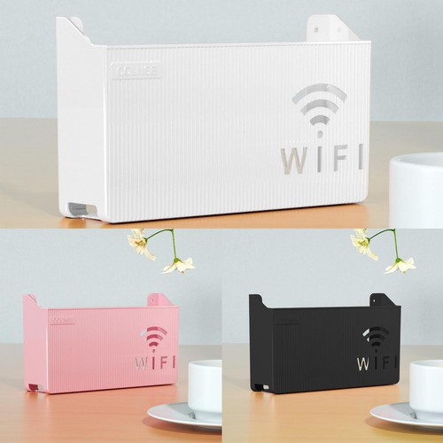 Wireless Wifi Router Shelf Storage Box Wall Mount Cable Power Bracket ...