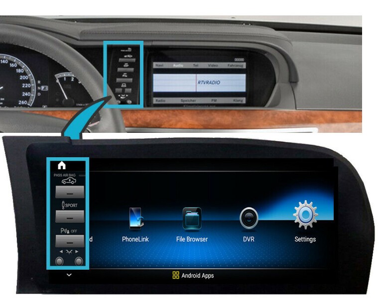 for Mercedes Benz S W221 CL W216 2005-2013 Android 12 Touch screen S500 ...