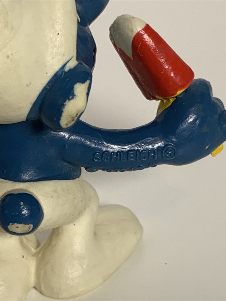 SMURFS Figurine Smurf Eating Ice Cream PVC Figure SCHEILCH PEYO 1979 | eBay