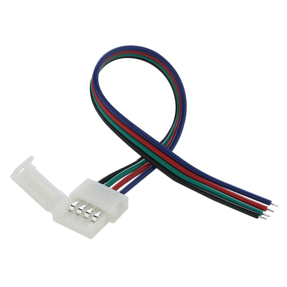 4PIN 10MM RGB LED STRIP LIGHT SNAP CLIP ADAPTER CONNECTOR WIRE MALE ...