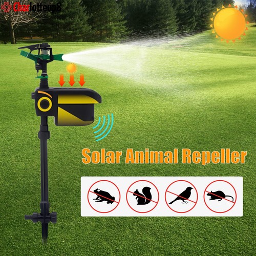 Garden Animal Pest Repeller Solar Sensor Motion Activated Water Spray ...