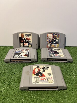 N64 Lot Of 5 Sports Games (Baseball, NFL, Madden, NHL, NASCAR 98-99) | eBay