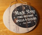 Vintage Style Magic Shop Sign Primitive Wood Retro Moon Halloween Home ...