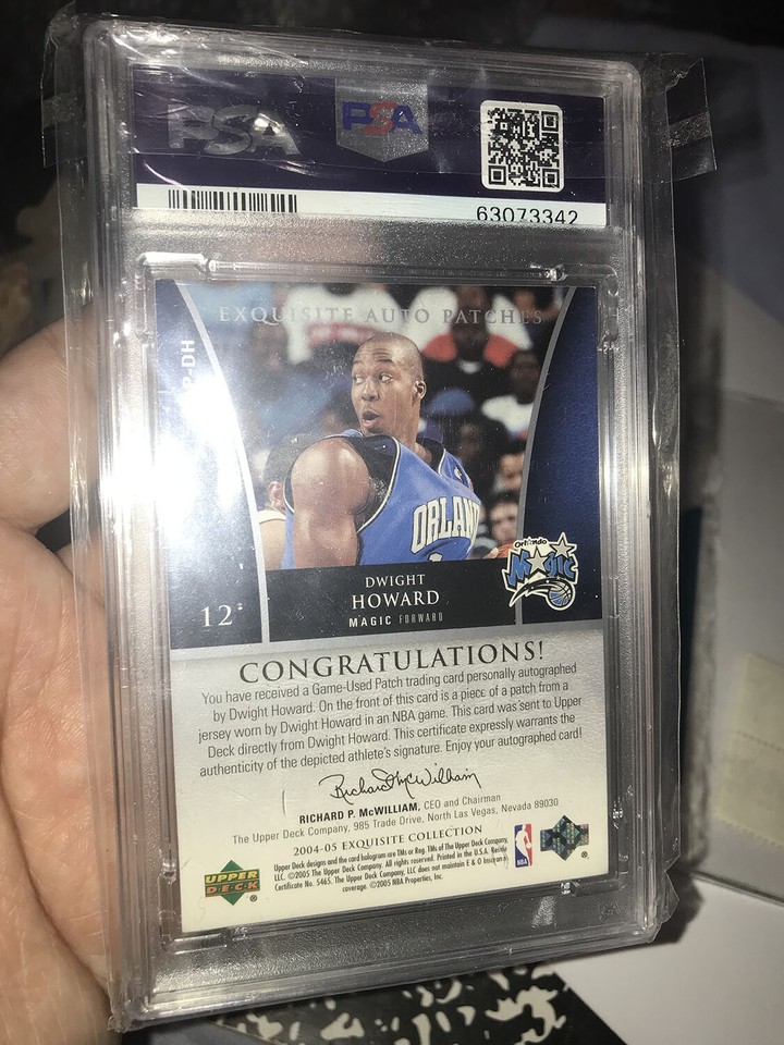 2004-05 Upper Deck Magic Dwight Howard Exquisite Game Used Patch Auto ...