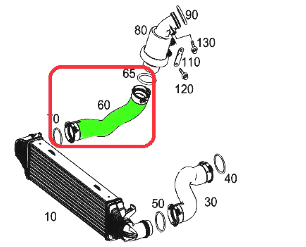 Sleeve Intercooler Turbo Hose For Mercedes Benz C Class And CLS ...
