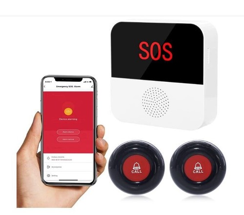 Caregiver/Dementia Wireless Pager WiFi Alarm. 2 SOS Buttons. Calls ...