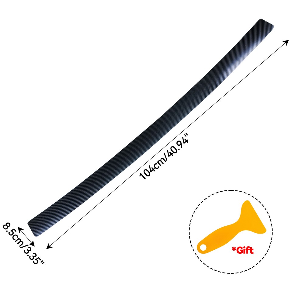 4D CarbonFiber Car Rear Boot Bumper Sill Protector Plate Trim Strip ...