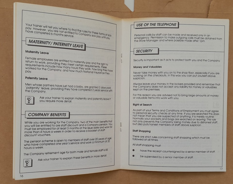 Gateway foods supermarket staff induction handbook employee Somerfield ...