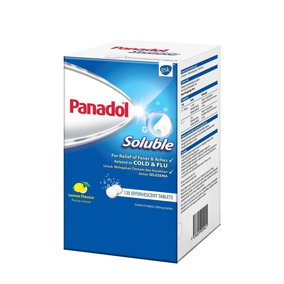 120 Tablets Panadol Soluble Paracetamol 500mg | Pain Relief Headache ...