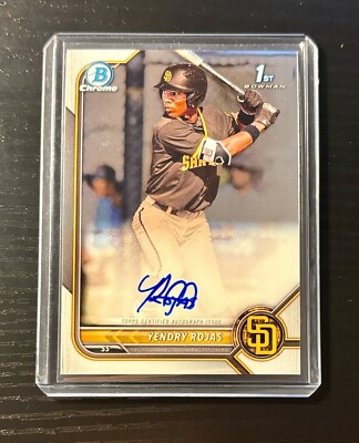 2022 Bowman Chrome Yendry Rojas 1st Prospect Auto Autograph CPA-YR ...