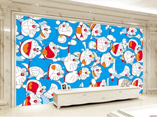Dense Happy Doraemon 3D Full Wall Mural Photo Wallpaper Printing Home ...