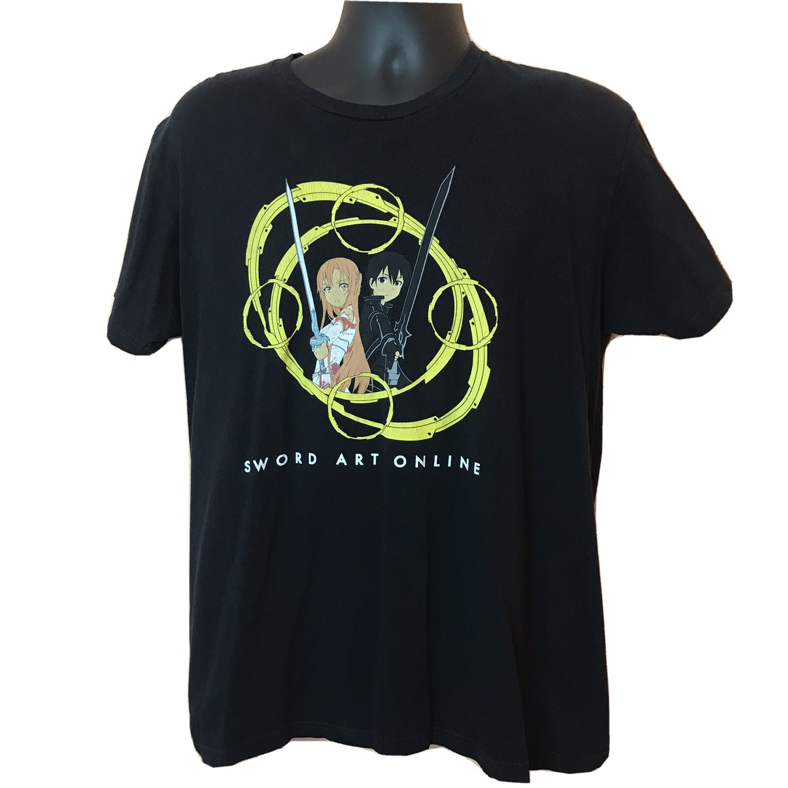 Sword Art Online Kirito Asuna T-Shirt Black L Anime M… - Gem