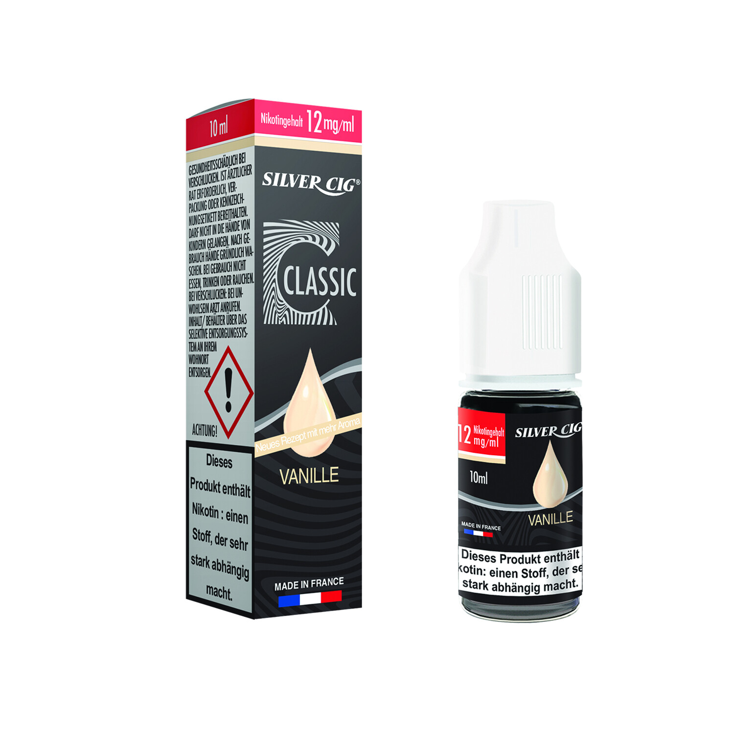 Silver Cig Premium E-Liquid 10ml E-Zigarette 0/3/6/12/16mg Nikotin 20 ...