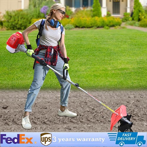 42.7CC 2-Stroke Small Tiller Cultivator Gas Powered Rototiller Garden ...